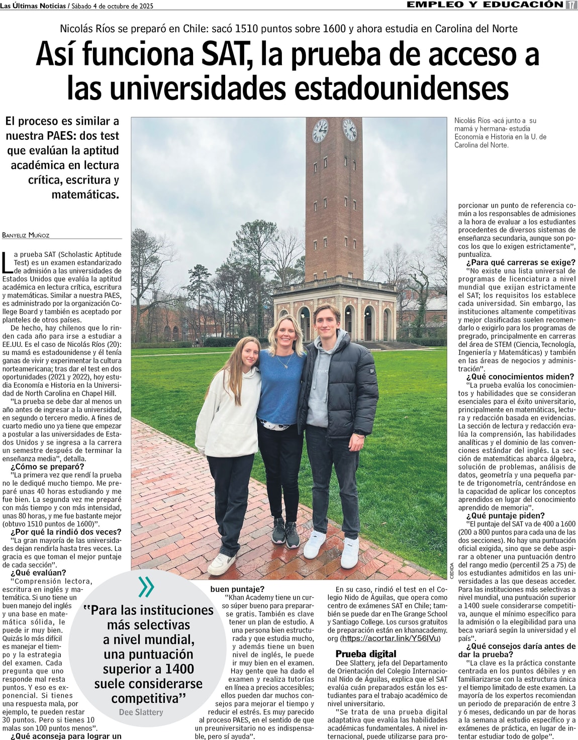 Así funciona SAT la prueba de acceso a las universidades ...