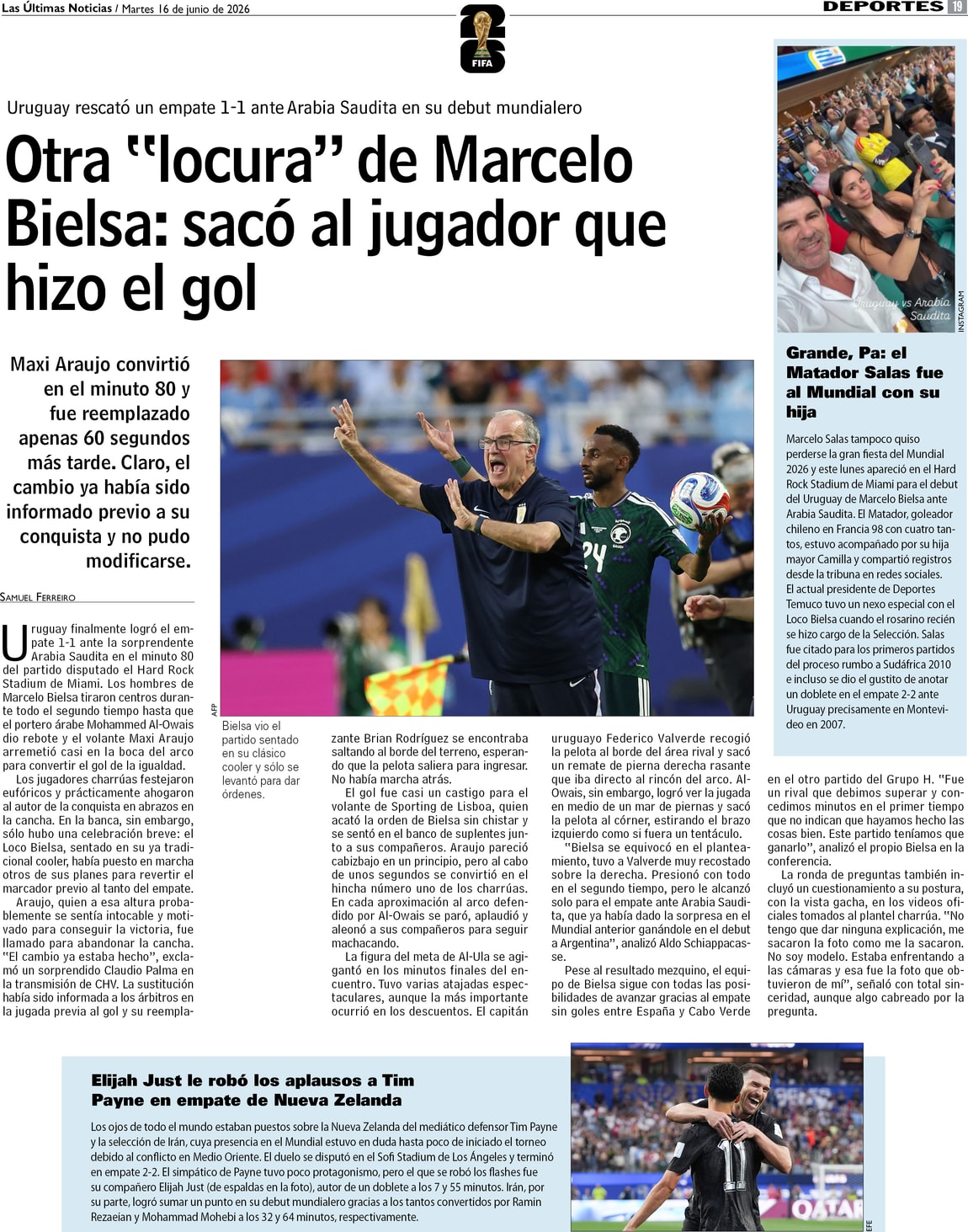 Otra "locura" de Marcelo Bielsa: sacó al jugador que hizo el gol - www ...