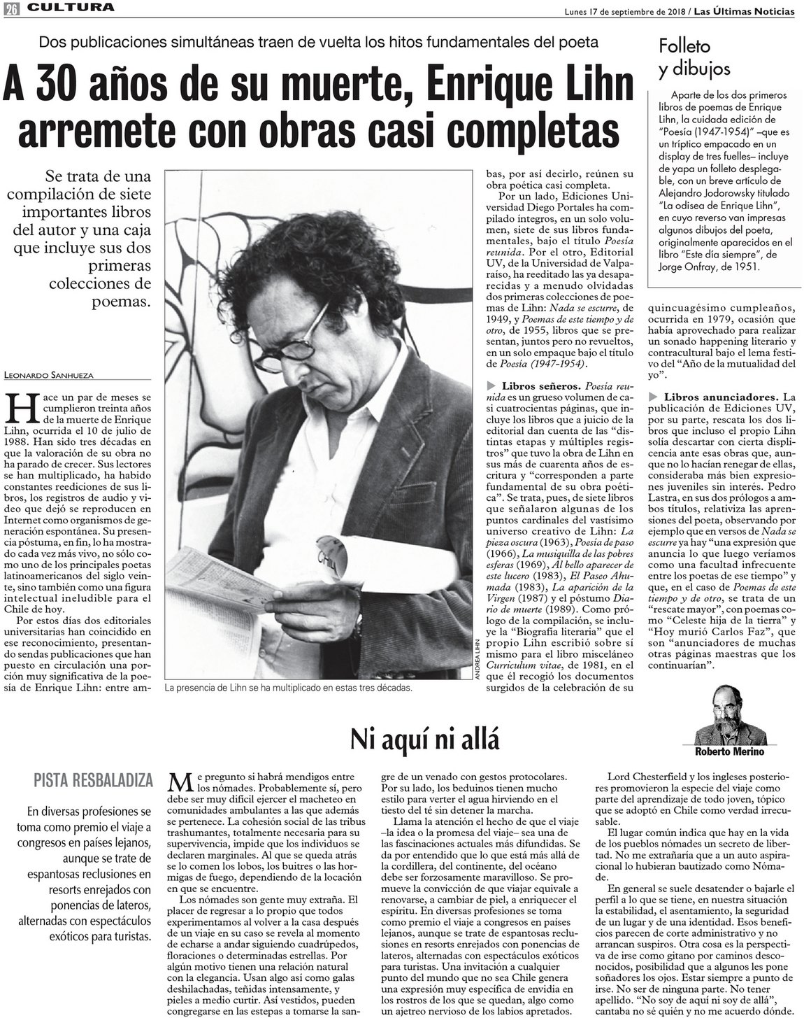 A 30 años de su muerte Enrique Lihn arremete con obras casi completas ...