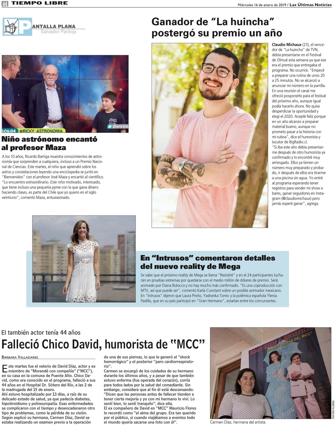 Falleció Chico David humorista de "MCC" - www.lun.com