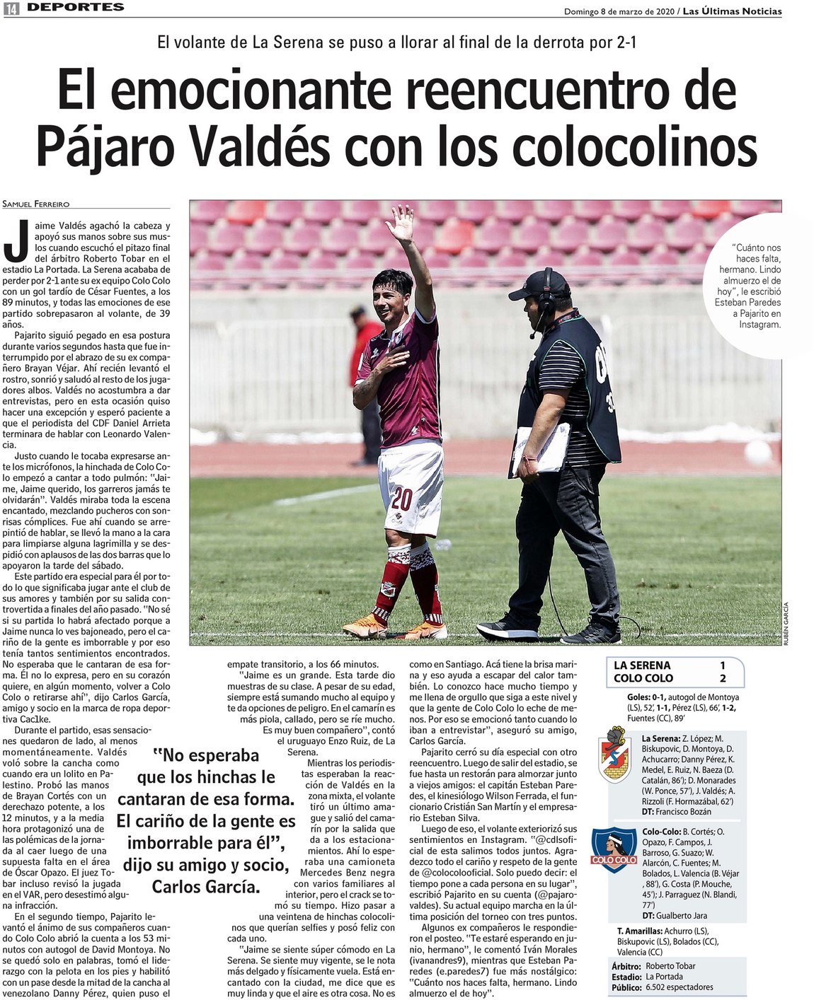 El emocionante reencuentro de Pájaro Valdés con los colocolinos - www ...