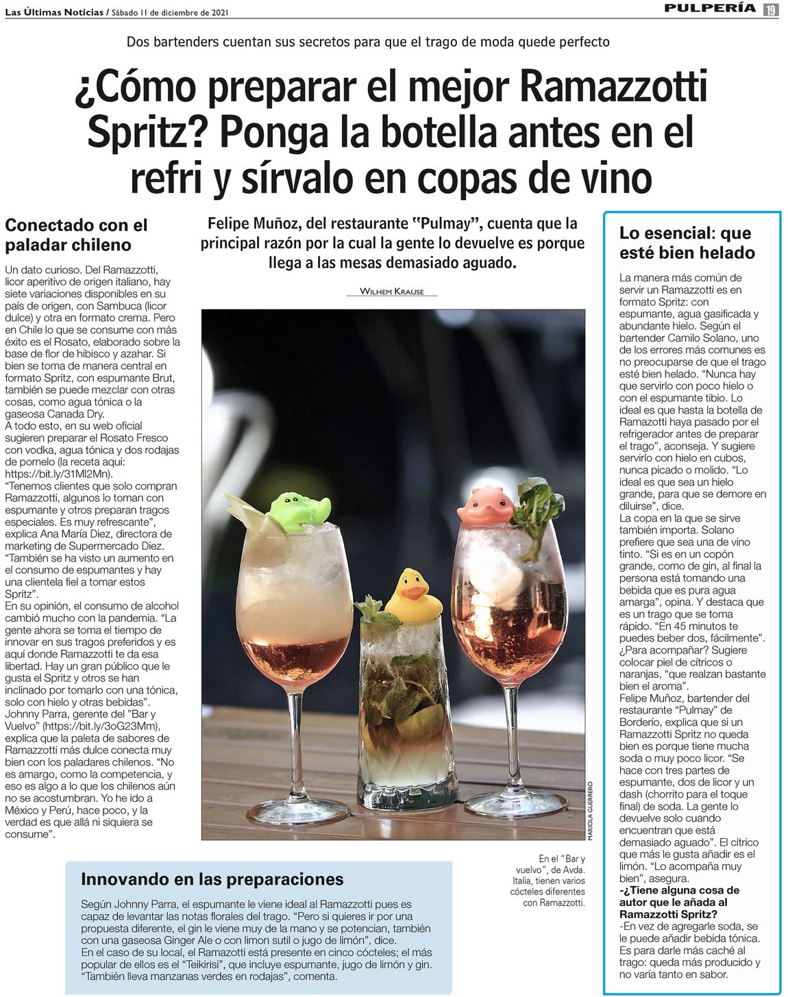 ¿Cómo preparar el mejor Ramazzotti Spritz? Ponga la botella antes en el ...