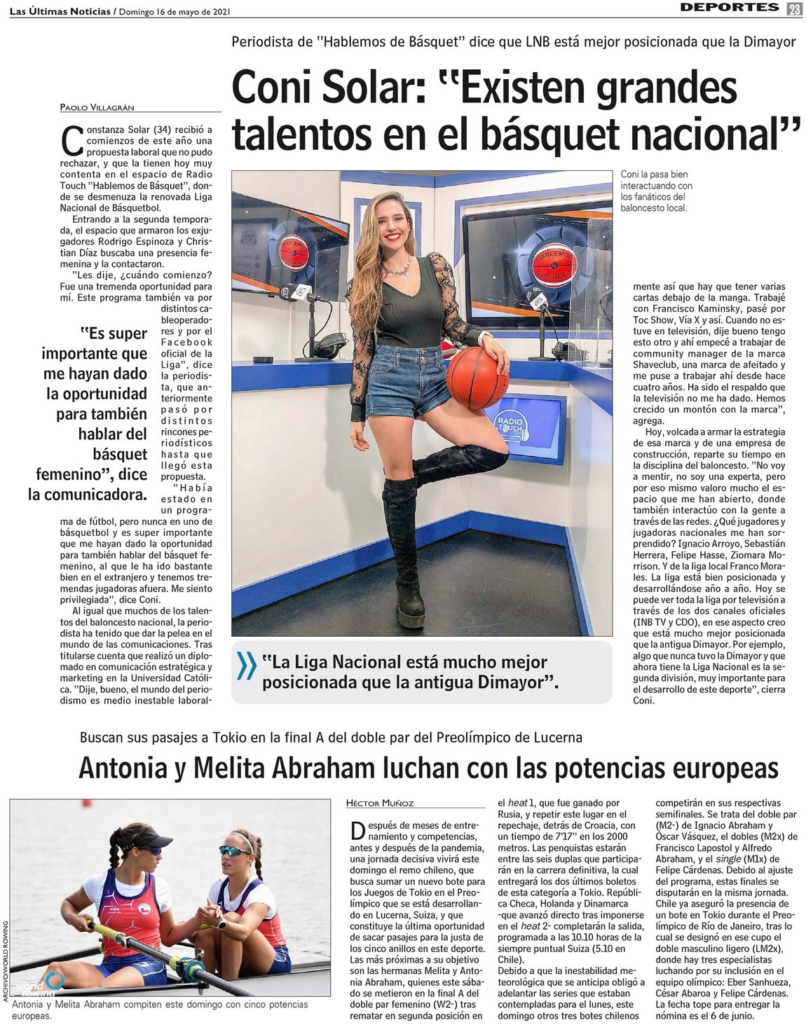 Coni Solar: "Existen grandes talentos en el básquet nacional" - www.lun.com