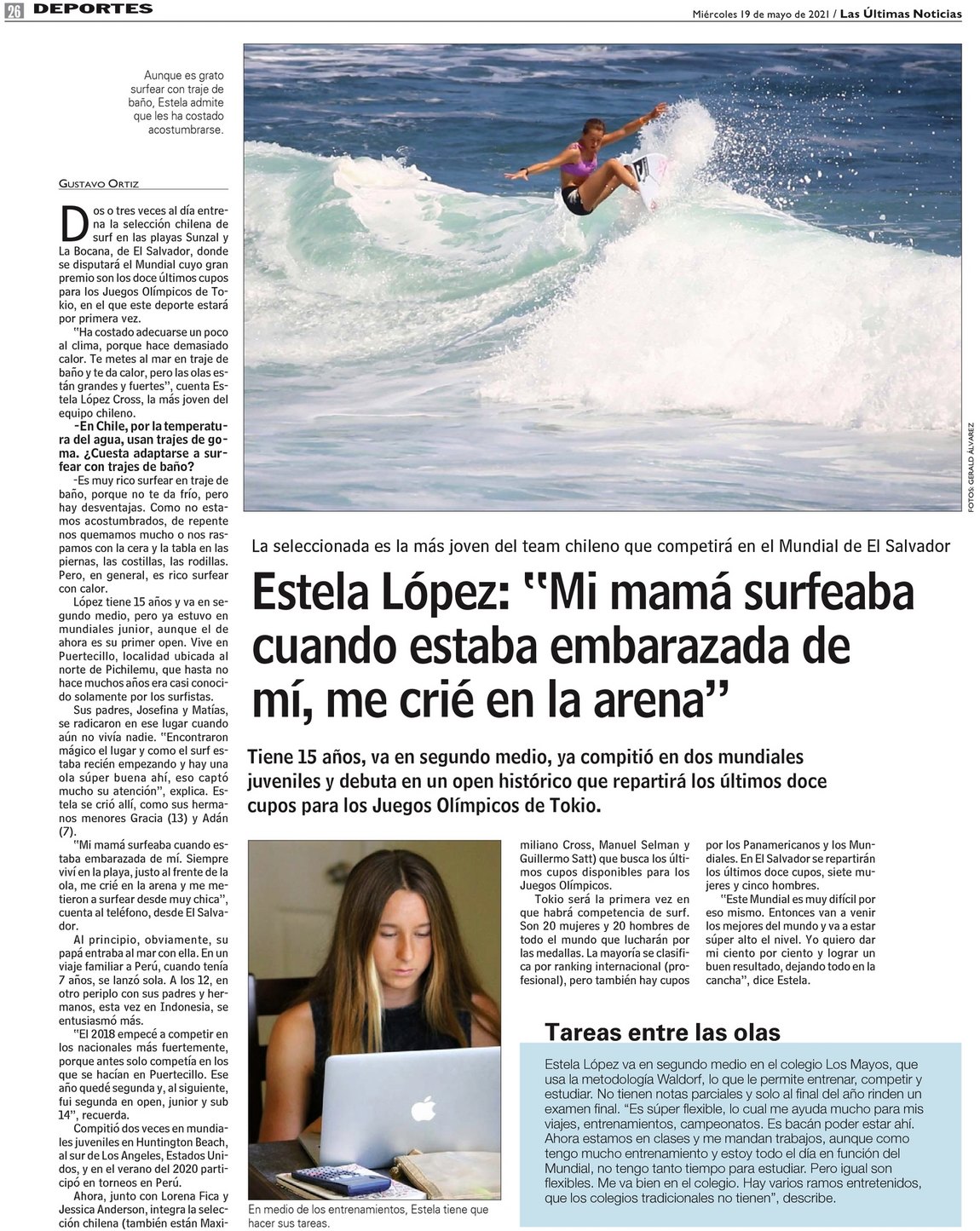 Estela López: "Mi mamá surfeaba cuando estaba embarazada de mí me crié ...