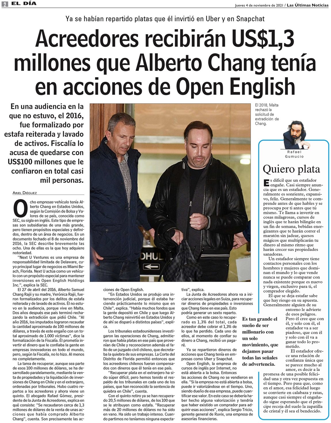 Acreedores recibirán US$13 millones que Alberto Chang tenía en acciones ...
