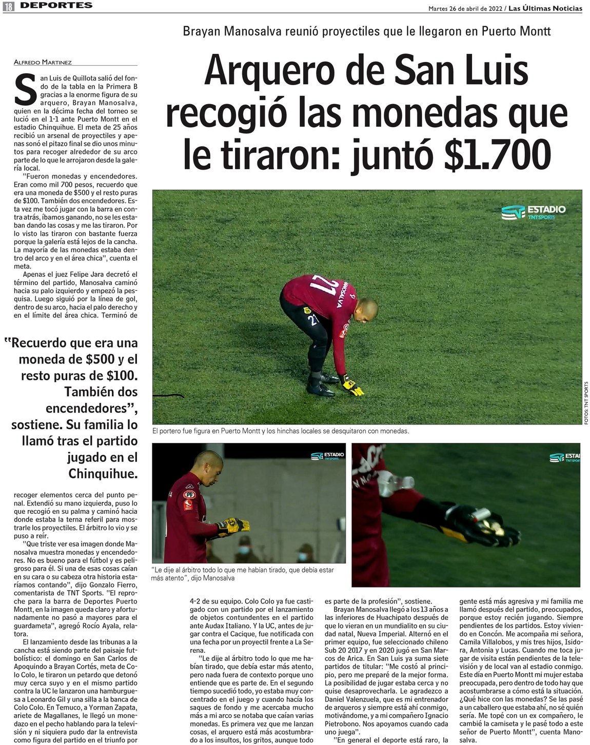 Arquero de San Luis recogió las monedas que le tiraron: juntó $1.700 ...