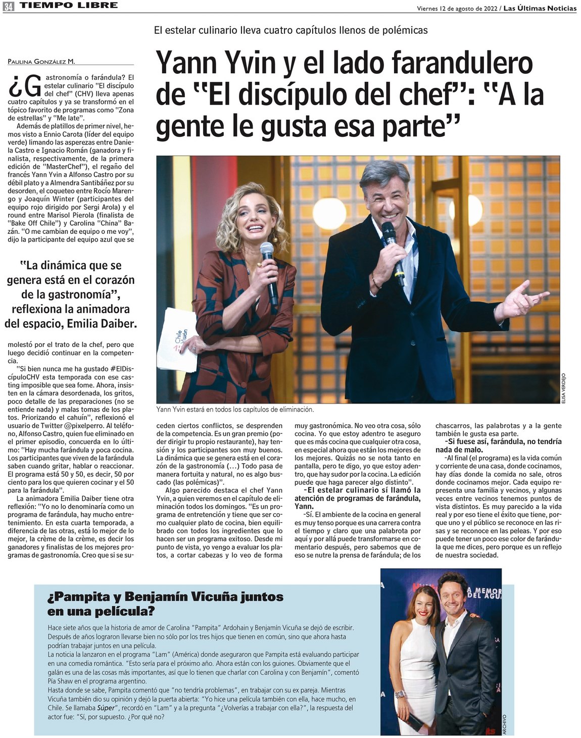 Yann Yvin y el lado farandulero de "El discípulo del chef": "A la gente ...