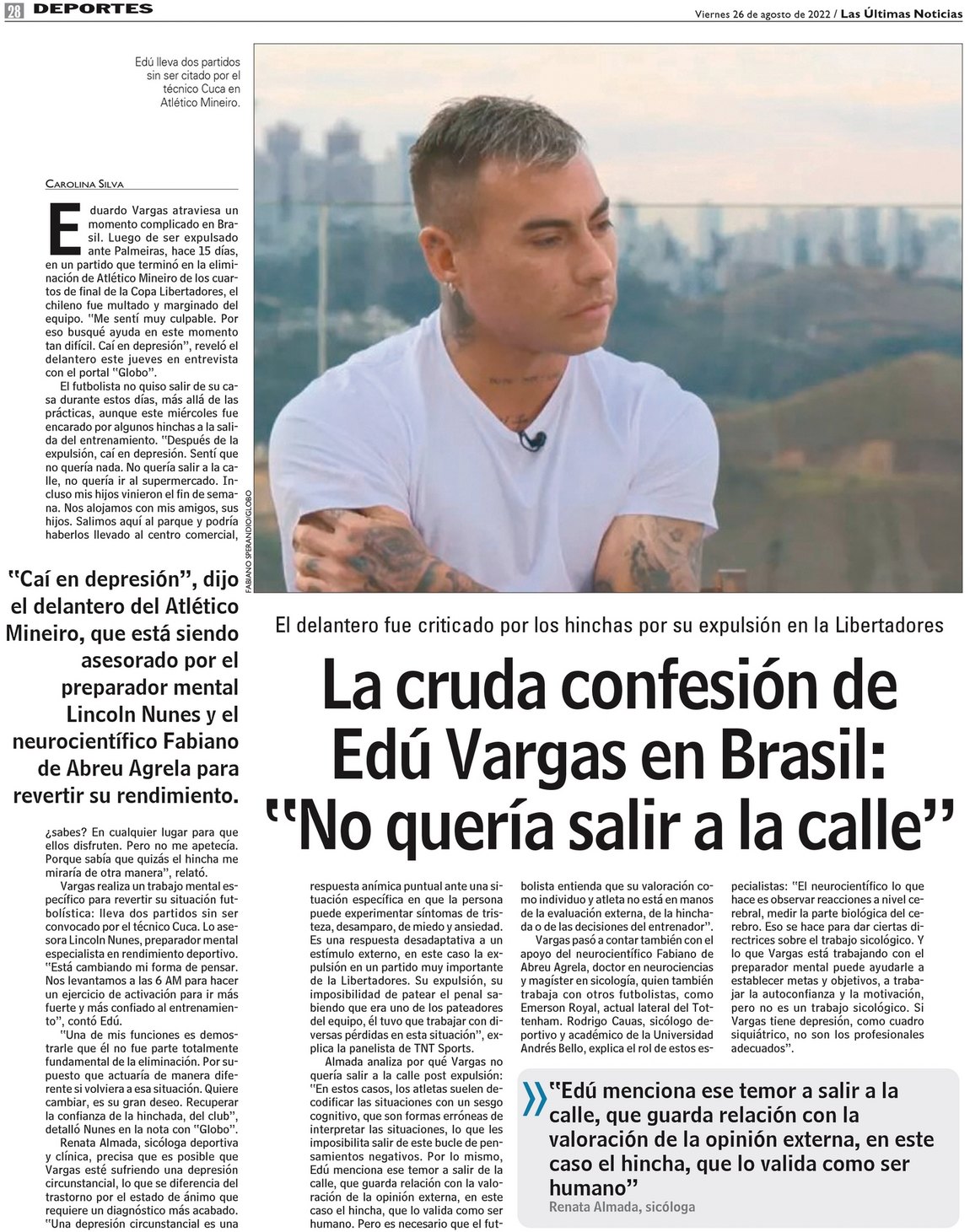 La Cruda Confesi n De Ed Vargas En Brasil No Quer a Salir A La Calle