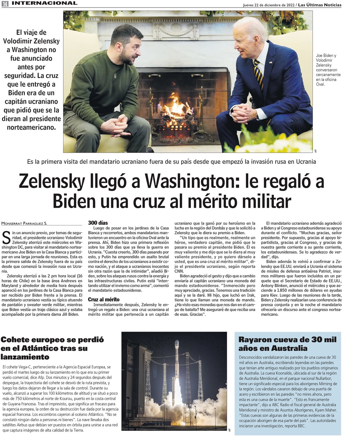 Zelensky llegó a Washington: le regaló a Biden una cruz al mérito ...