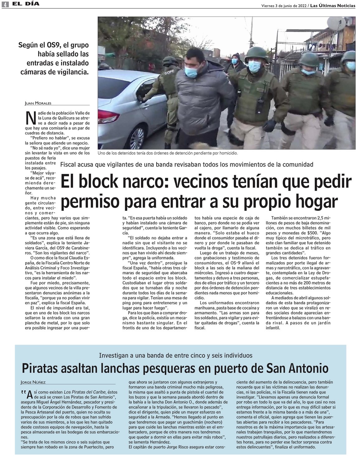 Block narco: vecinos debían pedir permiso para entrar a sus ...