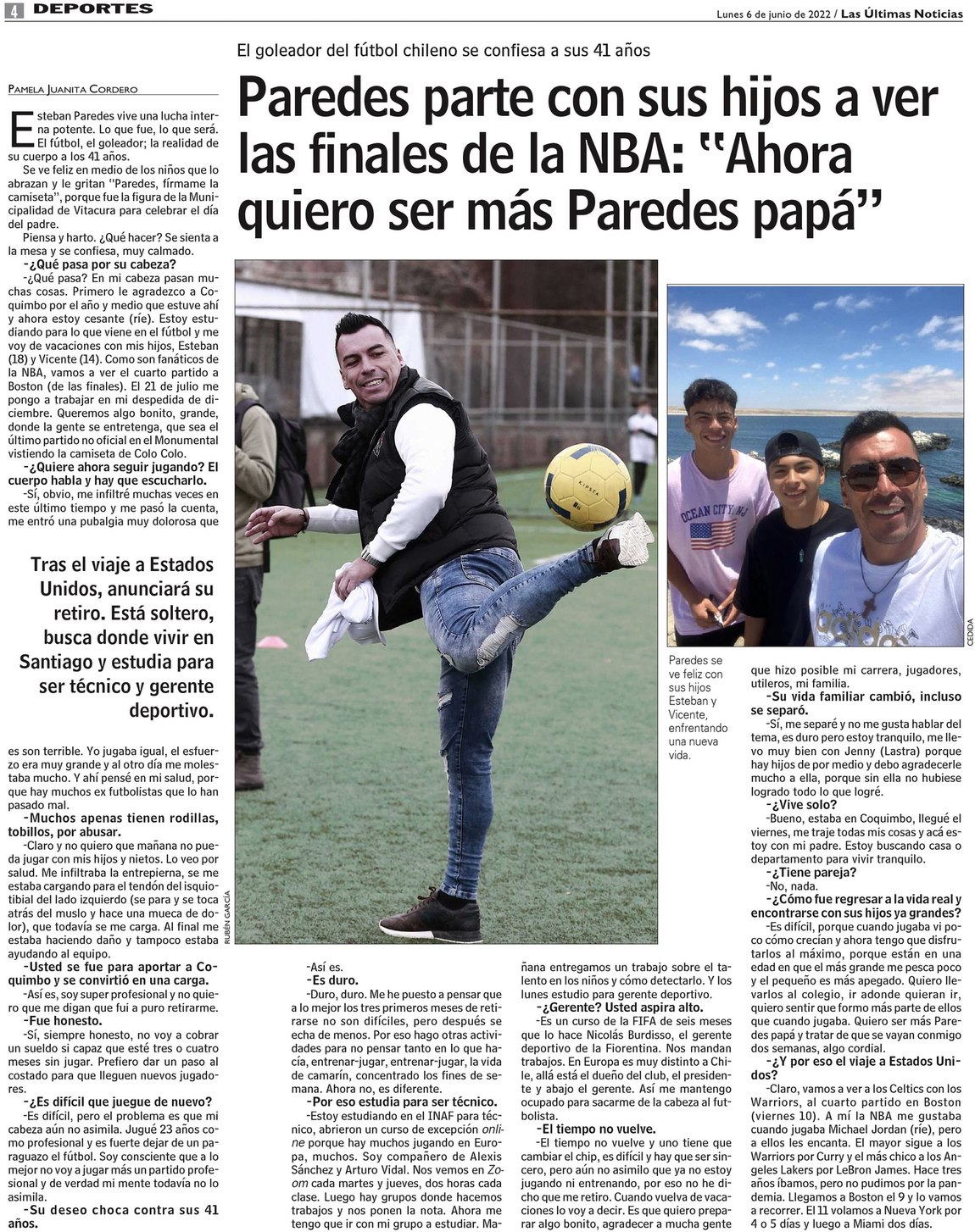 Paredes parte con sus hijos a ver las finales de la NBA: "Ahora quiero ...