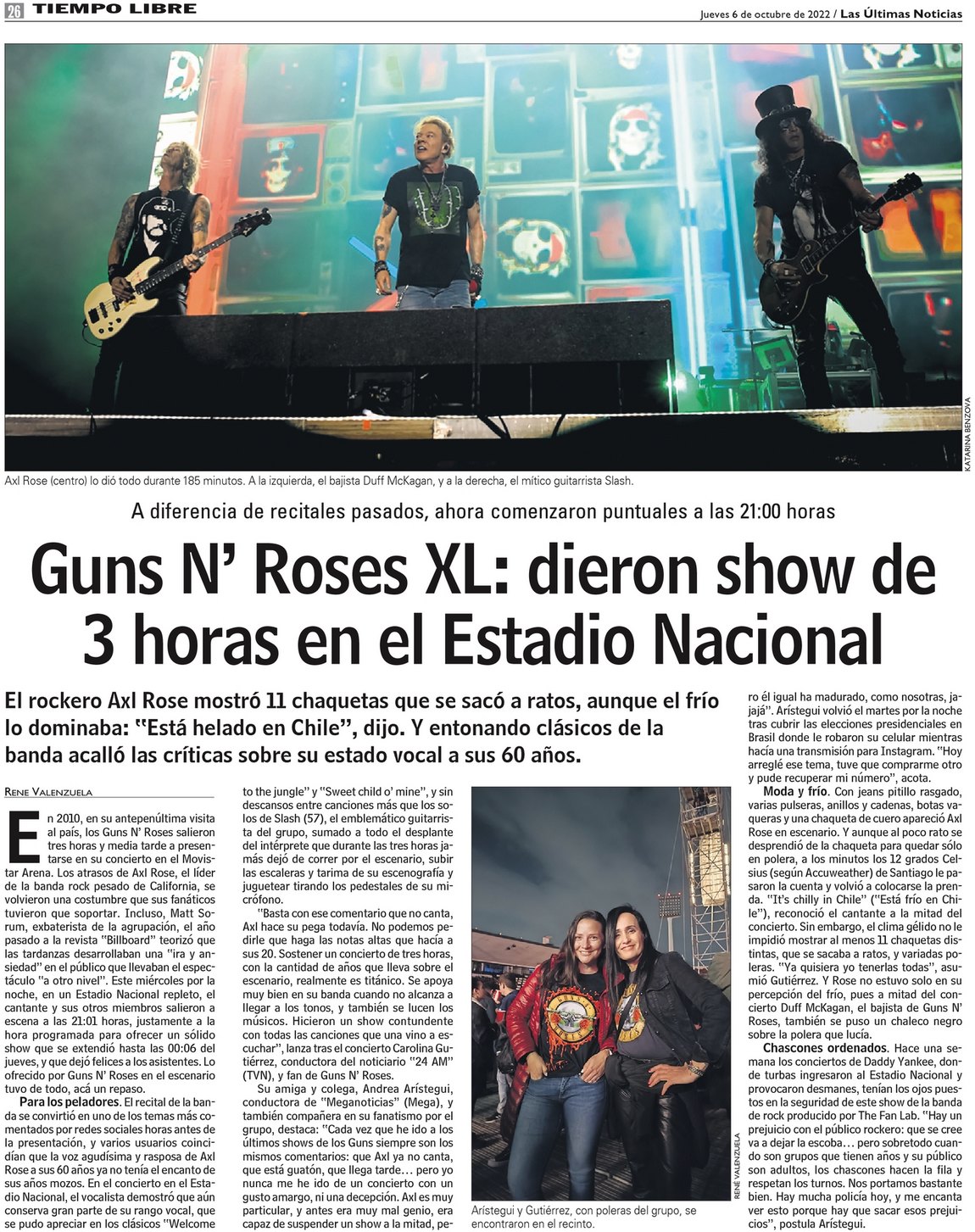 Guns N’ Roses XL: dieron show de 3 horas en el Estadio Nacional - www ...