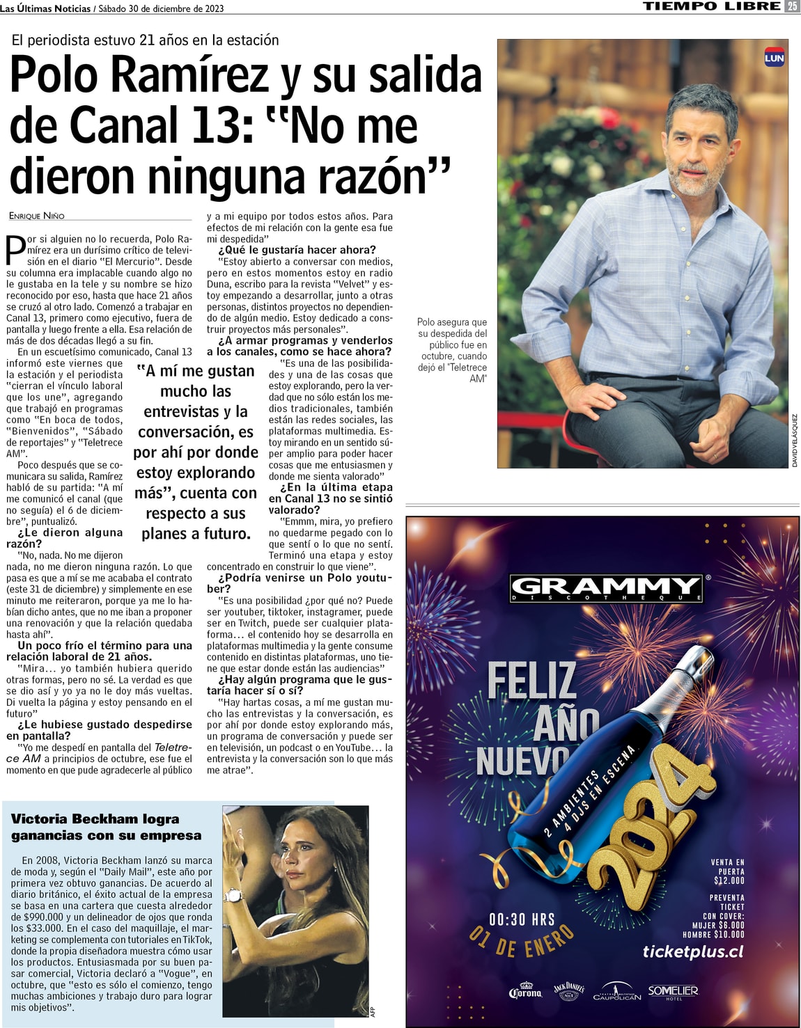 Polo Ramírez y su salida de Canal 13: "No me dieron ninguna razón ...