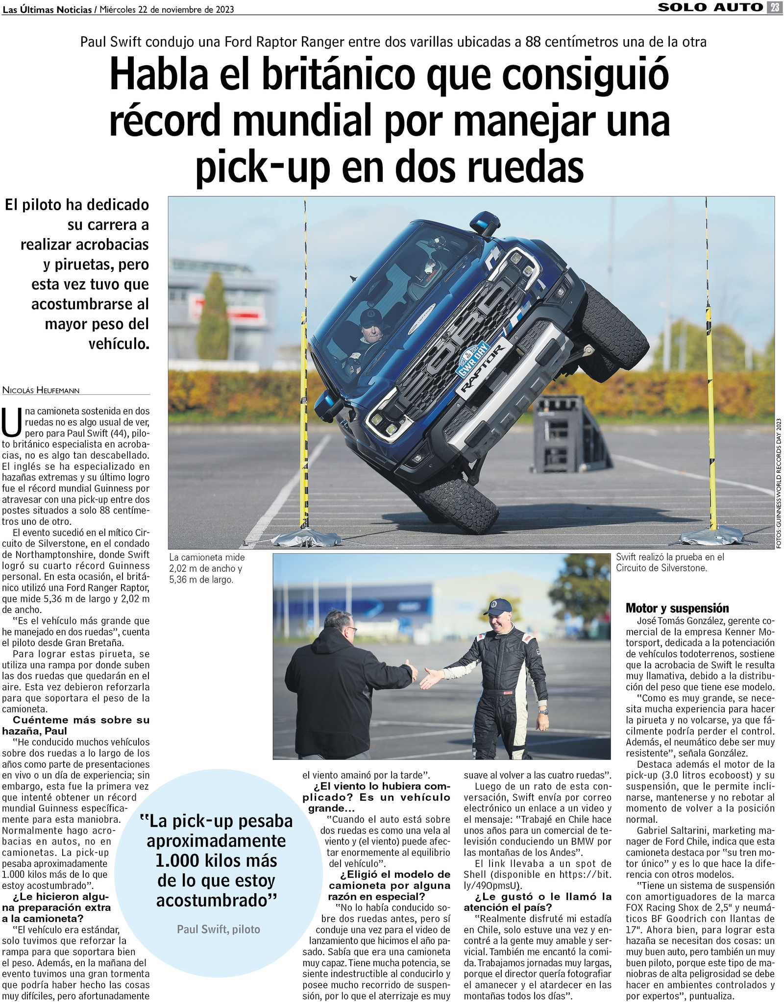 Habla el británico que consiguió récord mundial por manejar una pick-up ...