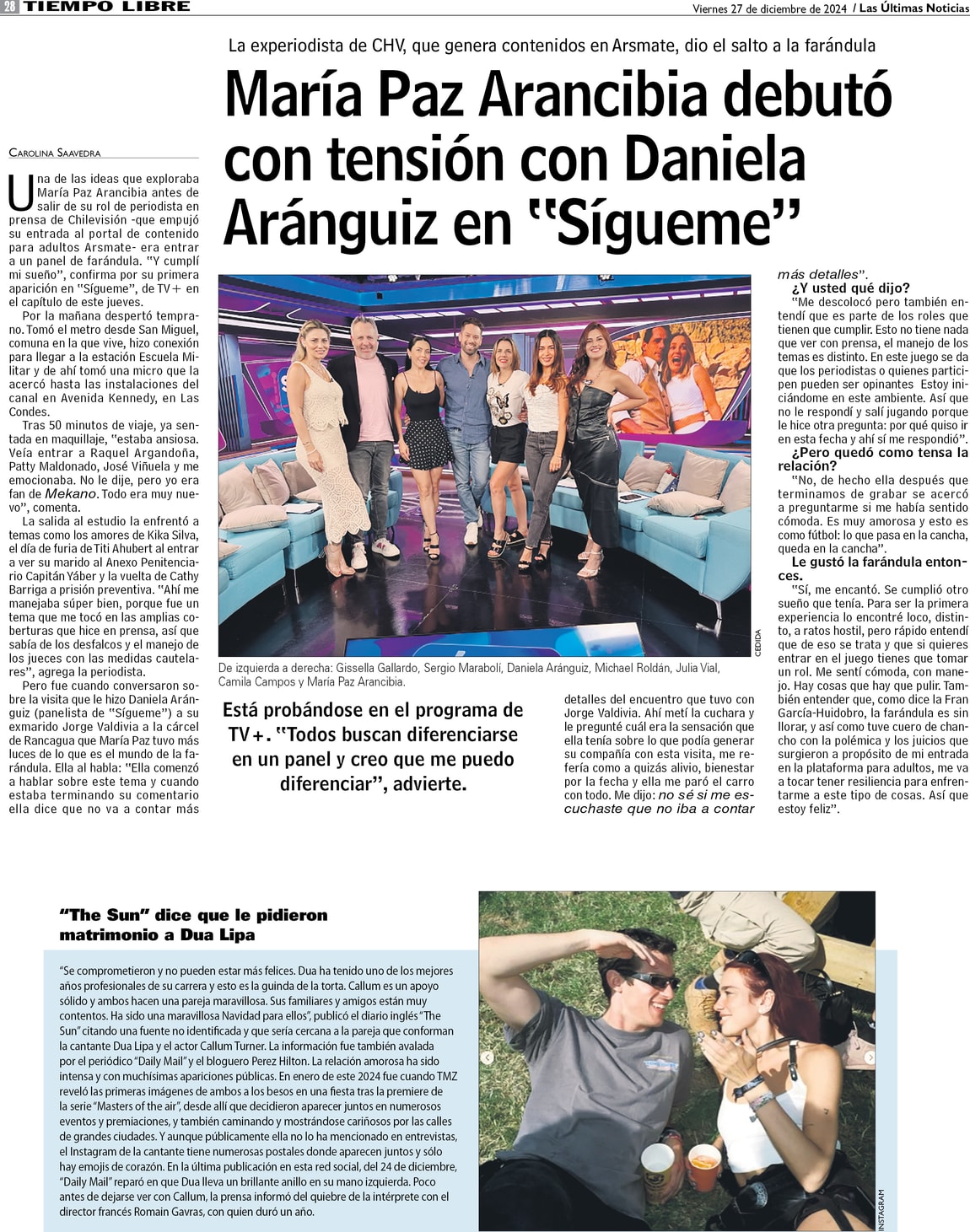 María Paz Arancibia debutó con tensión con Daniela Aránguiz en "Sígueme ...