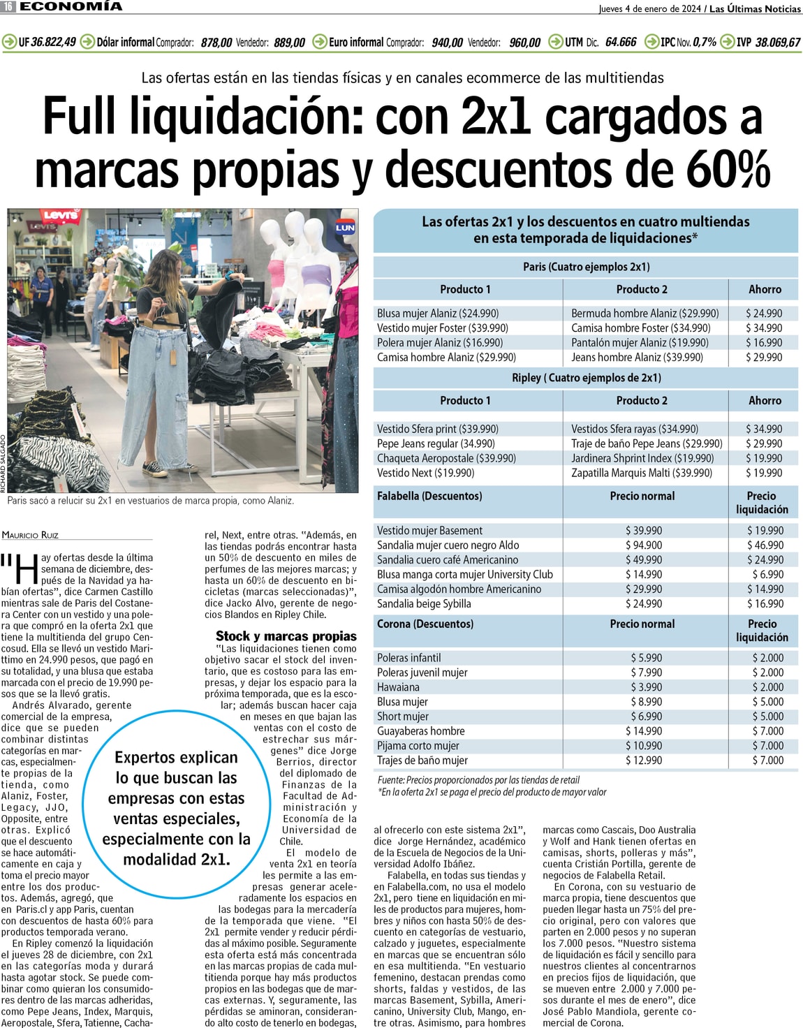 Full liquidación: con 2x1 cargados a marcas propias y descuentos de 60% ...