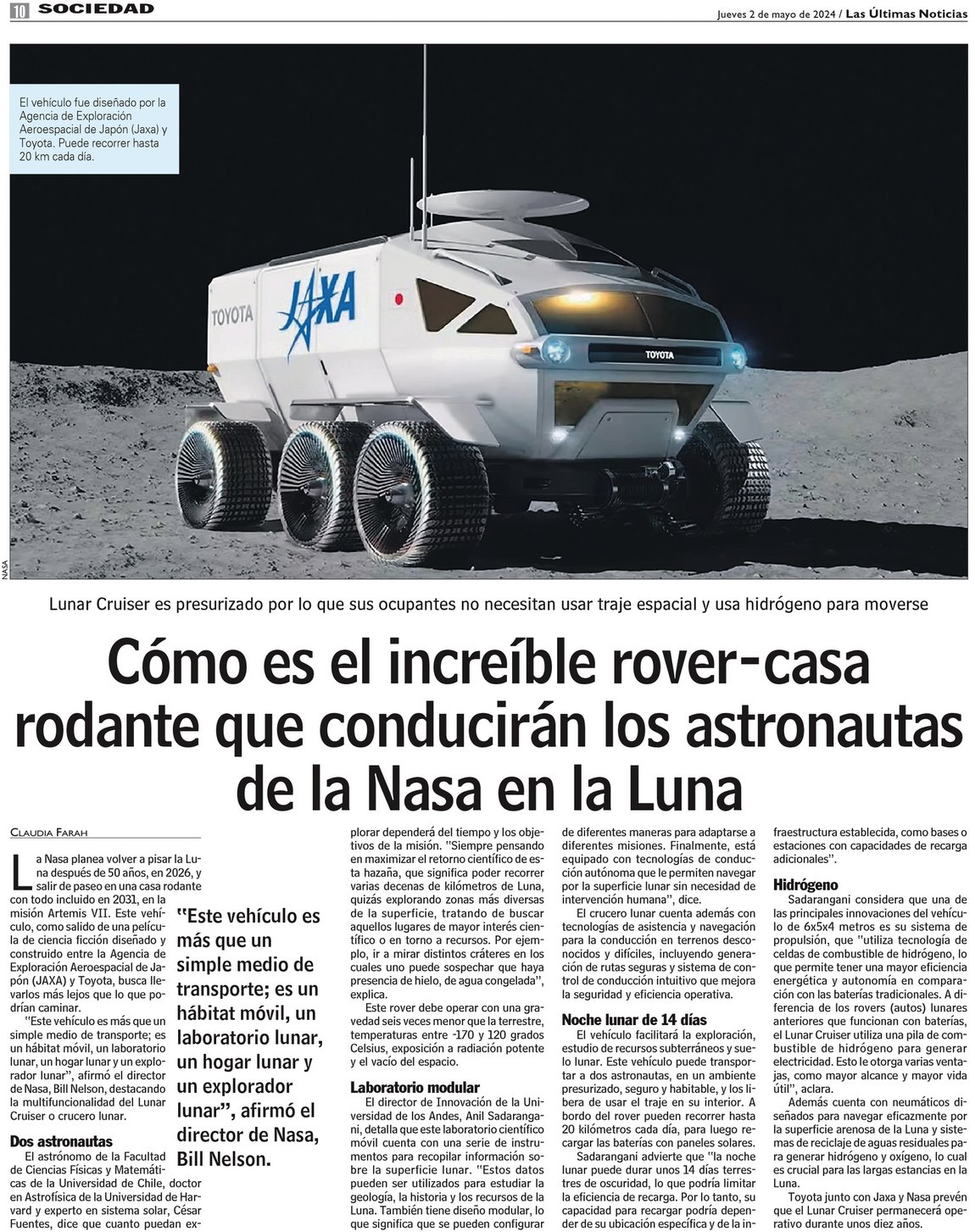 Cómo es el increíble rover-casa rodante que conducirán los astronautas ...