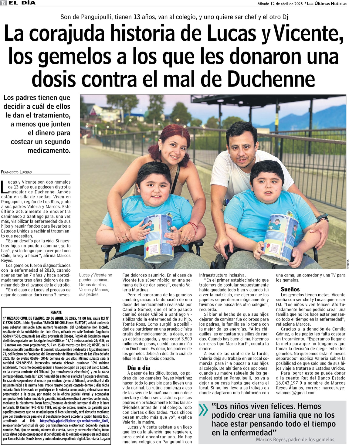 La corajuda historia de Lucas y Vicente los gemelos a los que les ...