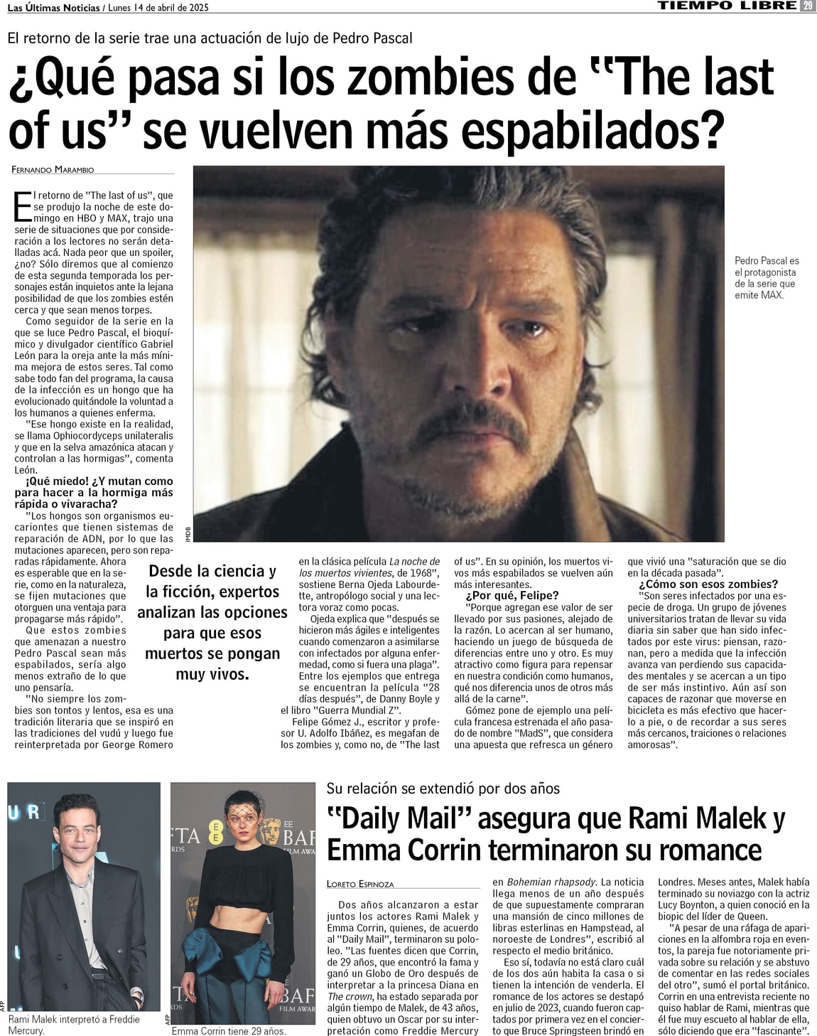 "Daily Mail" asegura que Rami Malek y Emma Corrin terminaron su romance ...