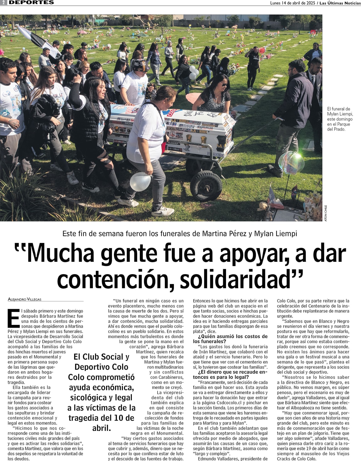 "Mucha gente fue a apoyar a dar contención solidaridad" - www.lun.com