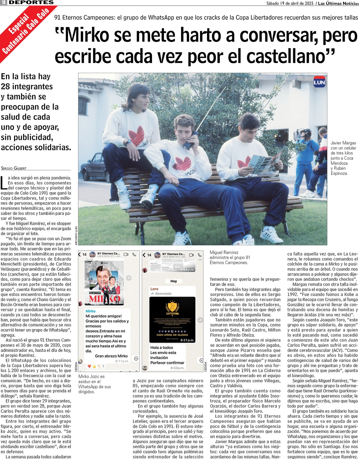 "Mirko se mete harto a conversar pero escribe cada vez peor el ...