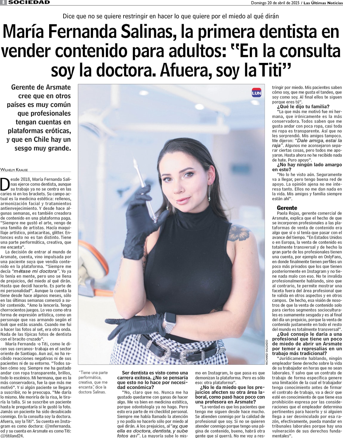 María Fernanda Salinas la primera dentista en vender contenido para ...