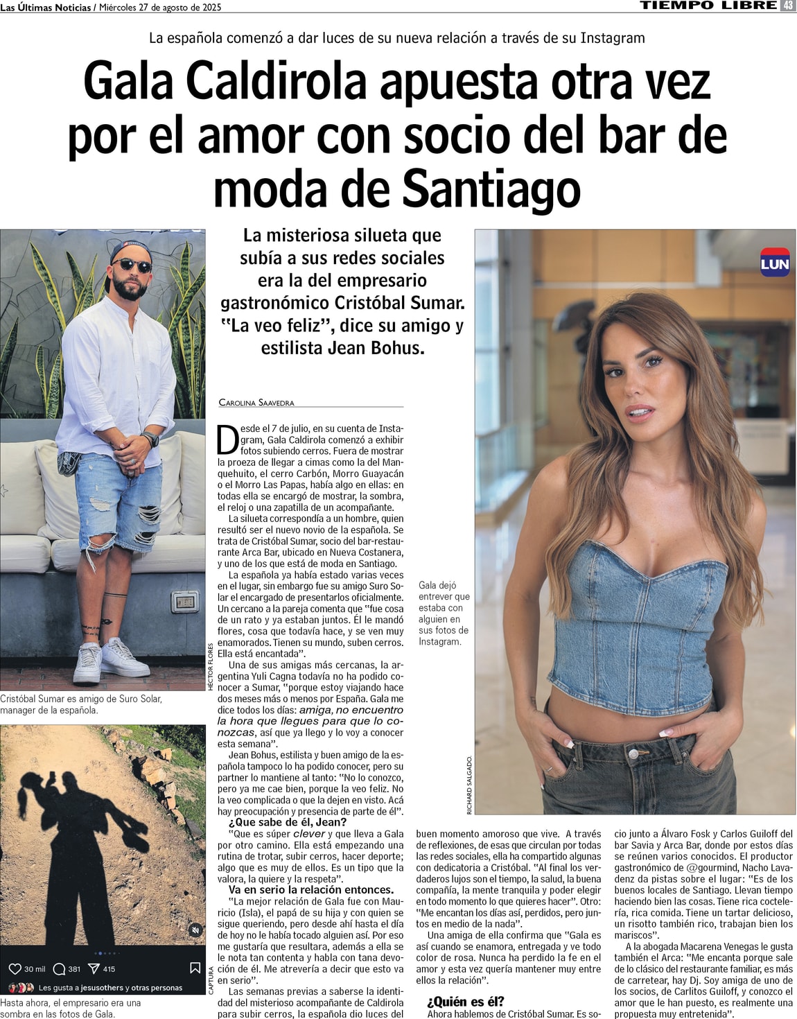 Gala Caldirola apuesta otra vez por el amor con socio del bar de moda ...