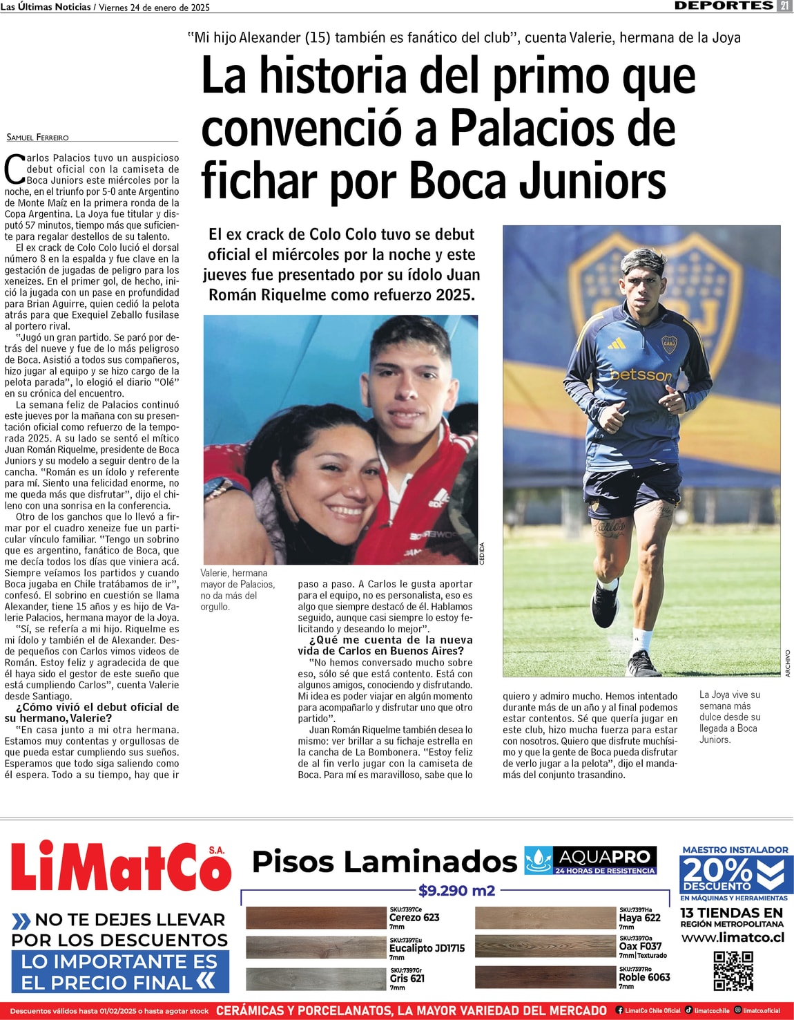 La historia del primo que convenció a Palacios de fichar por Boca ...