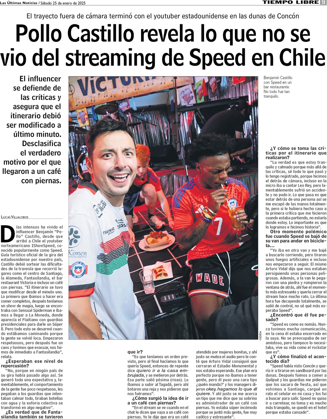 Pollo Castillo revela lo que no se vio del streaming de Speed en Chile ...
