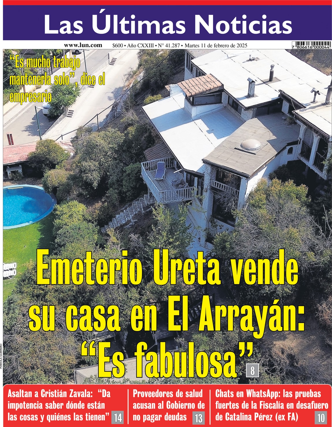 Emeterio Ureta vende su casa en El Arrayán: "Es fabulosa" - www.lun.com