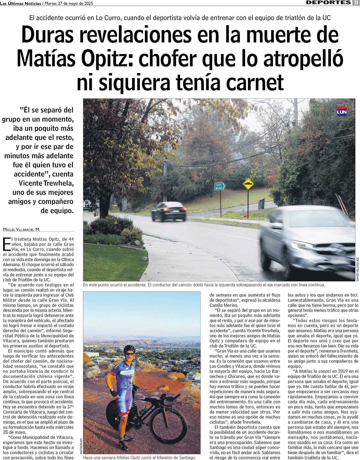 Duras revelaciones en la muerte de Matías Opitz: chofer que lo ...