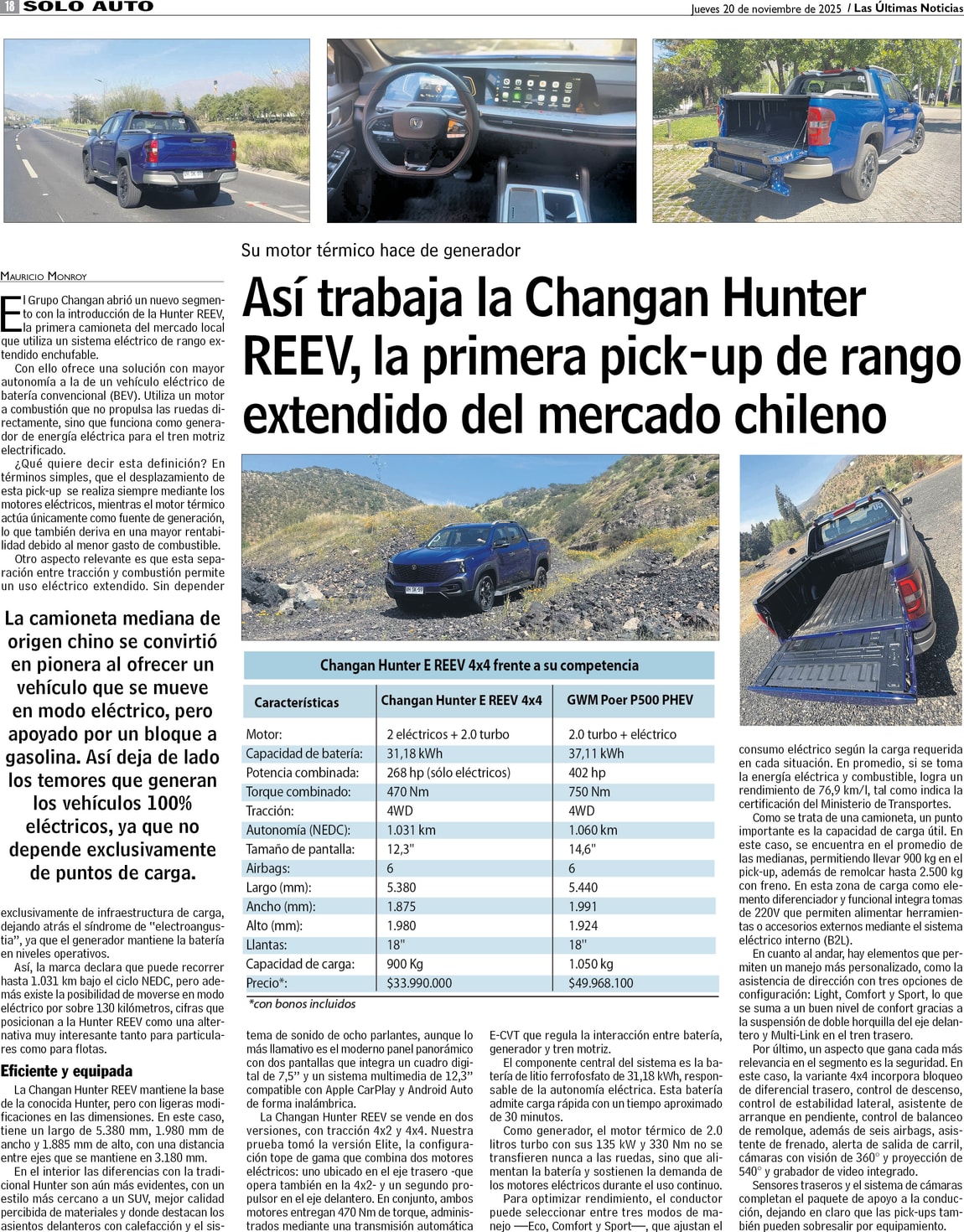 Así trabaja la Changan Hunter REEV la primera pick-up de rango ...
