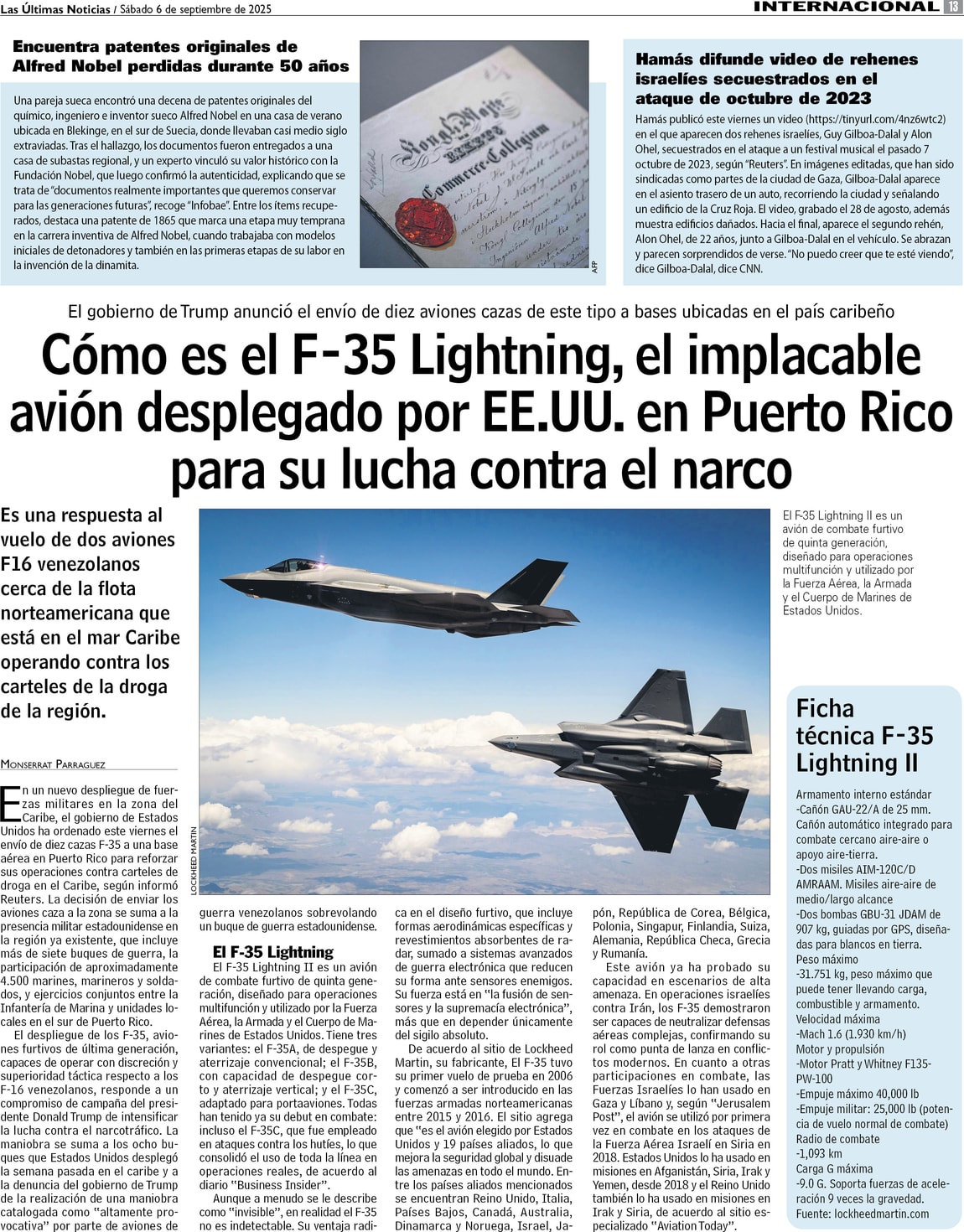 Cómo es el F-35 Lightning el implacable avión desplegado por EE.UU. en ...