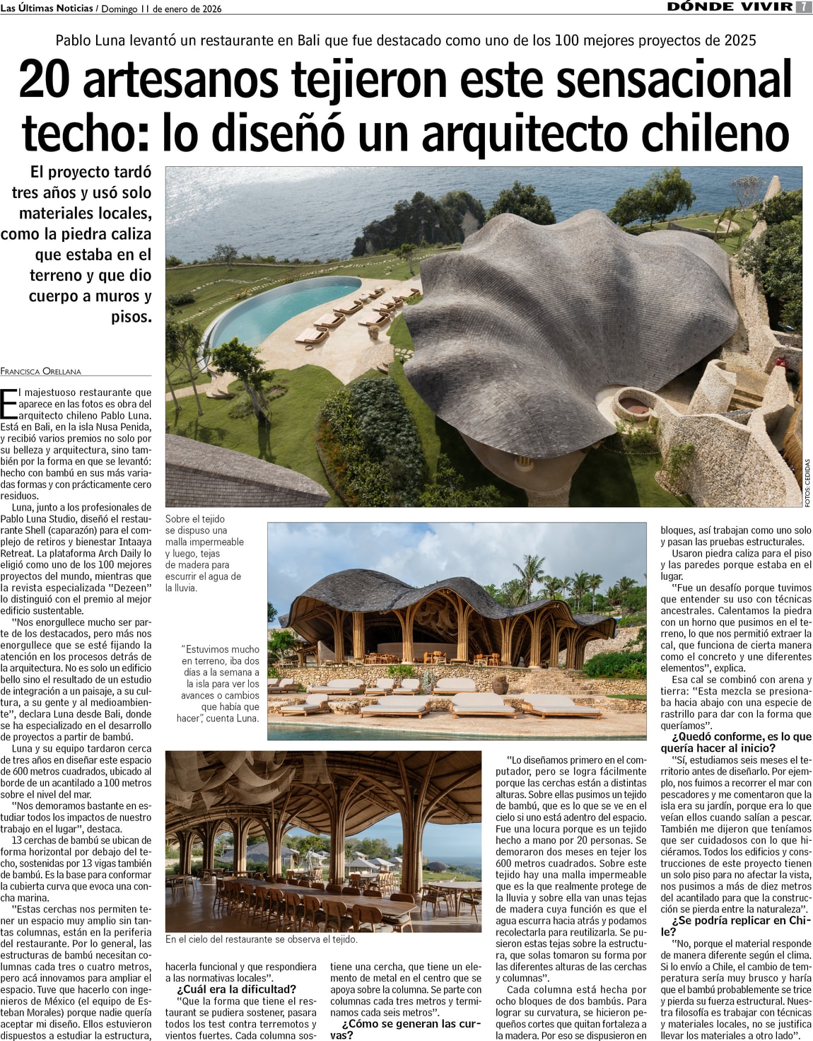 20 artesanos tejieron este sensacional techo: lo diseñó un arquitecto ...