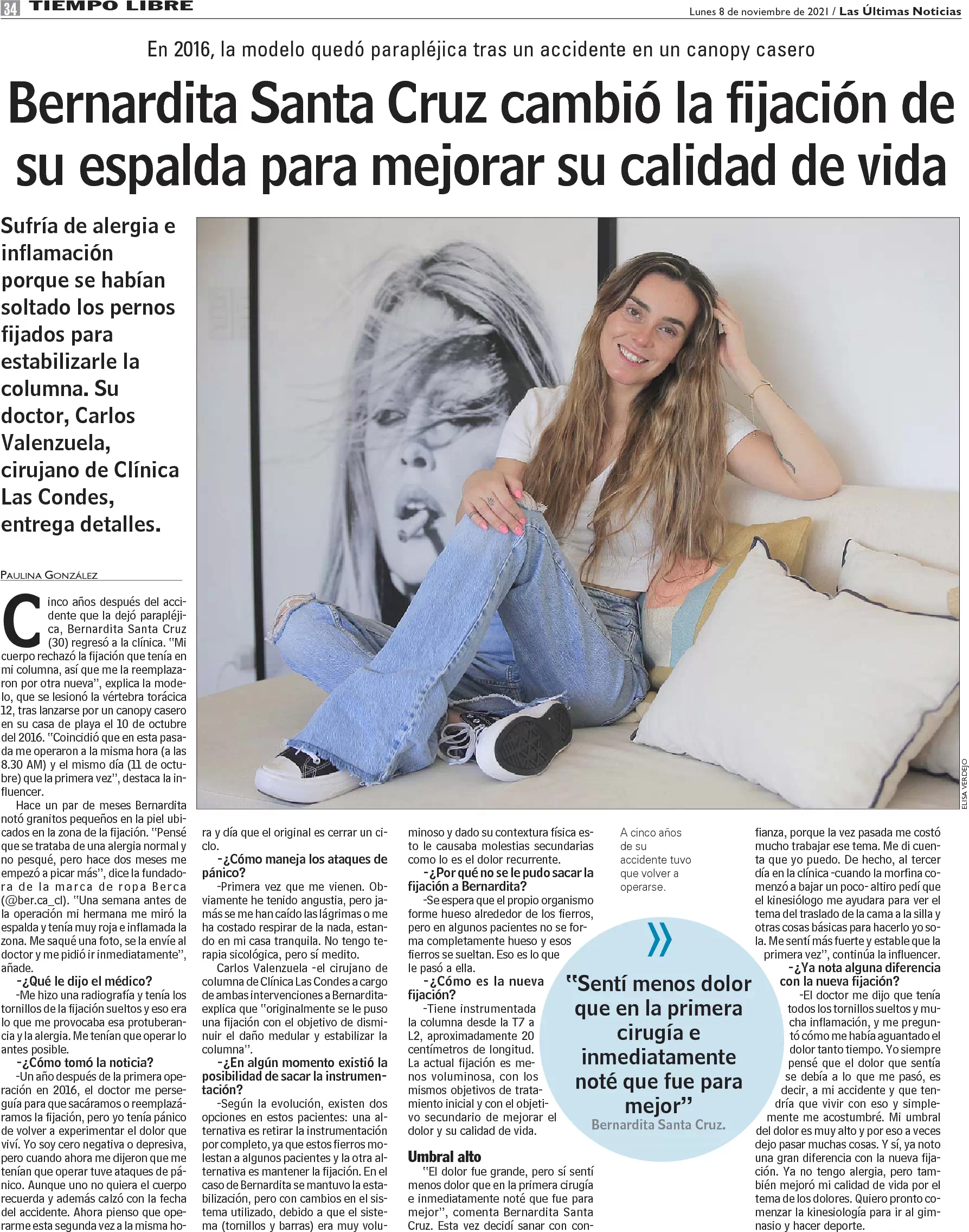 Bernardita Santa Cruz habla de su nueva operación para disminuir el ...