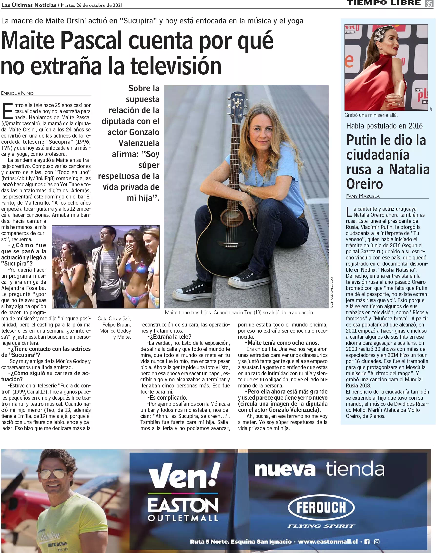 Maite Pascal cuenta por qué no extraña la televisión - www.lun.com