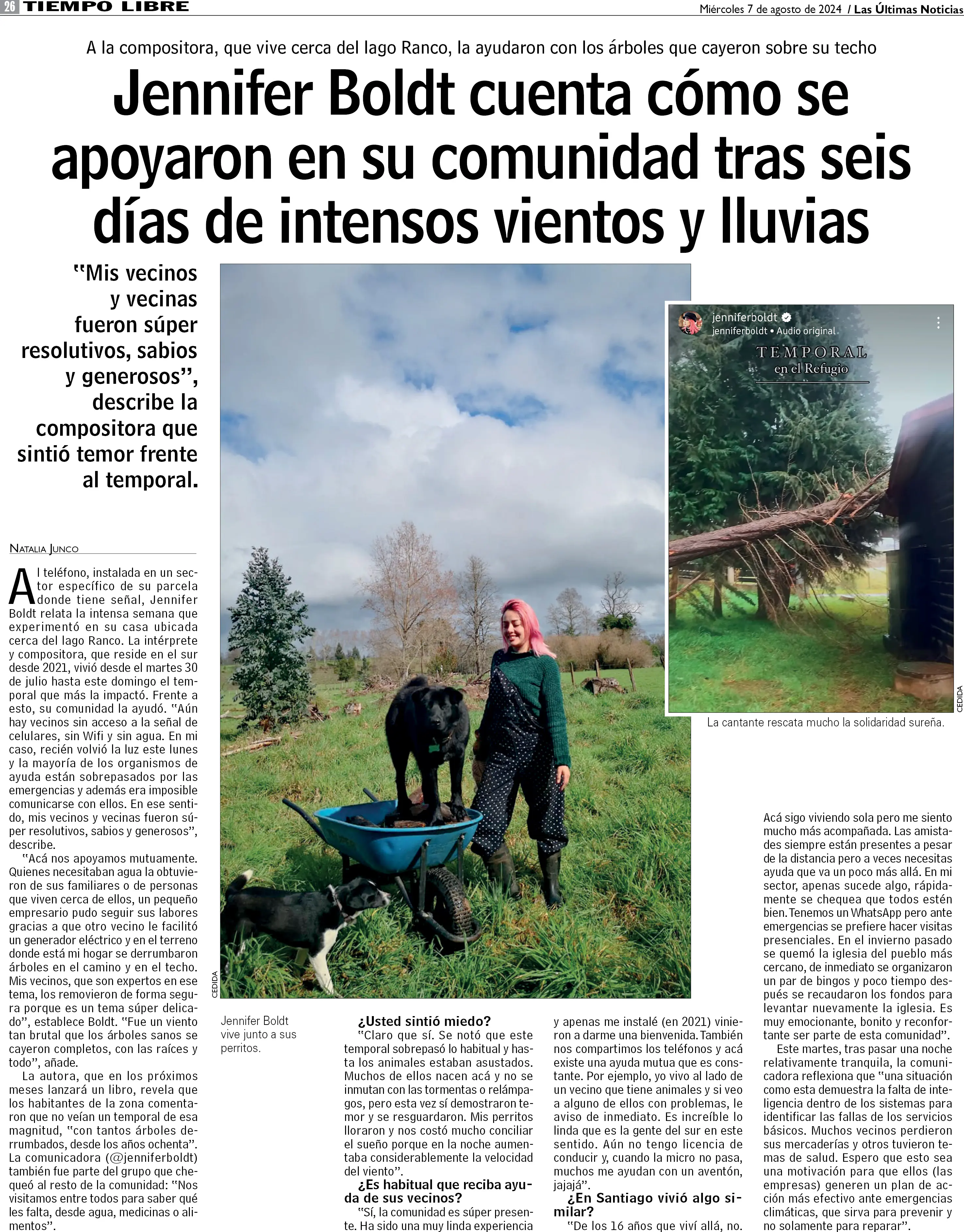 Jennifer Boldt cuenta cómo se apoyaron en su comunidad tras seis días ...