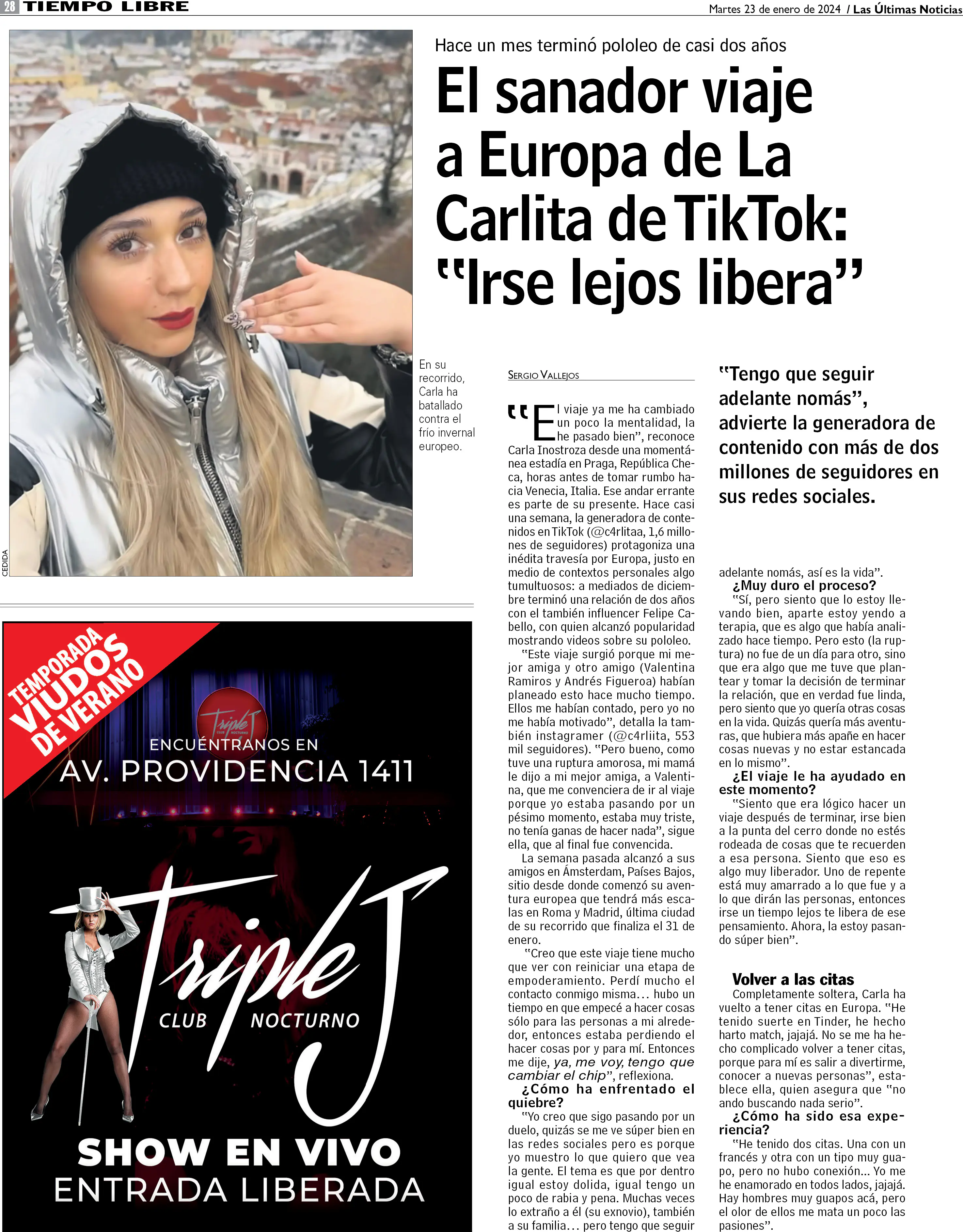 El sanador viaje a Europa de La Carlita de TikTok: "Irse lejos libera ...