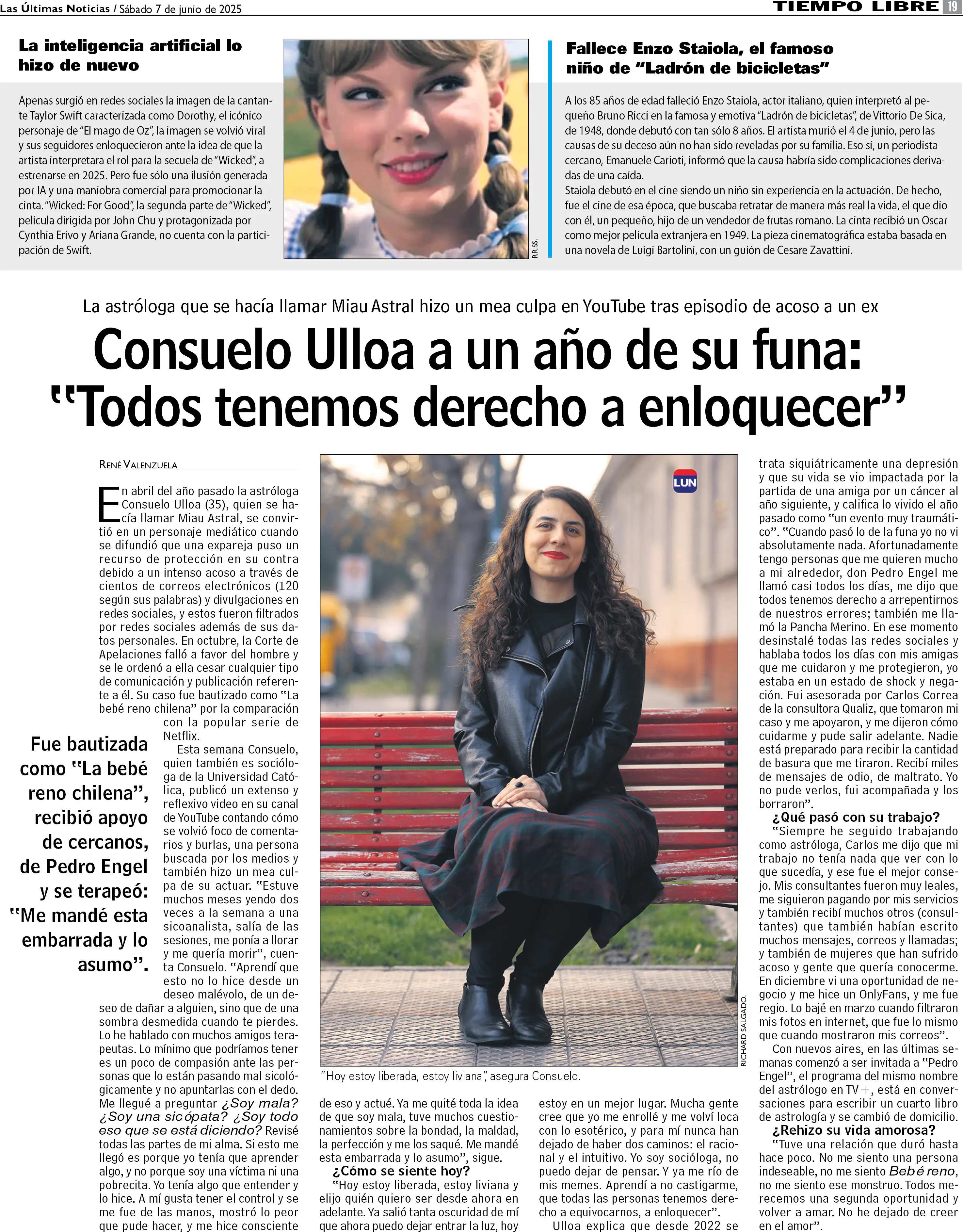 Consuelo Ulloa a un año de la funa: "Todos tenemos derecho a enloquecer" - www.lun.com