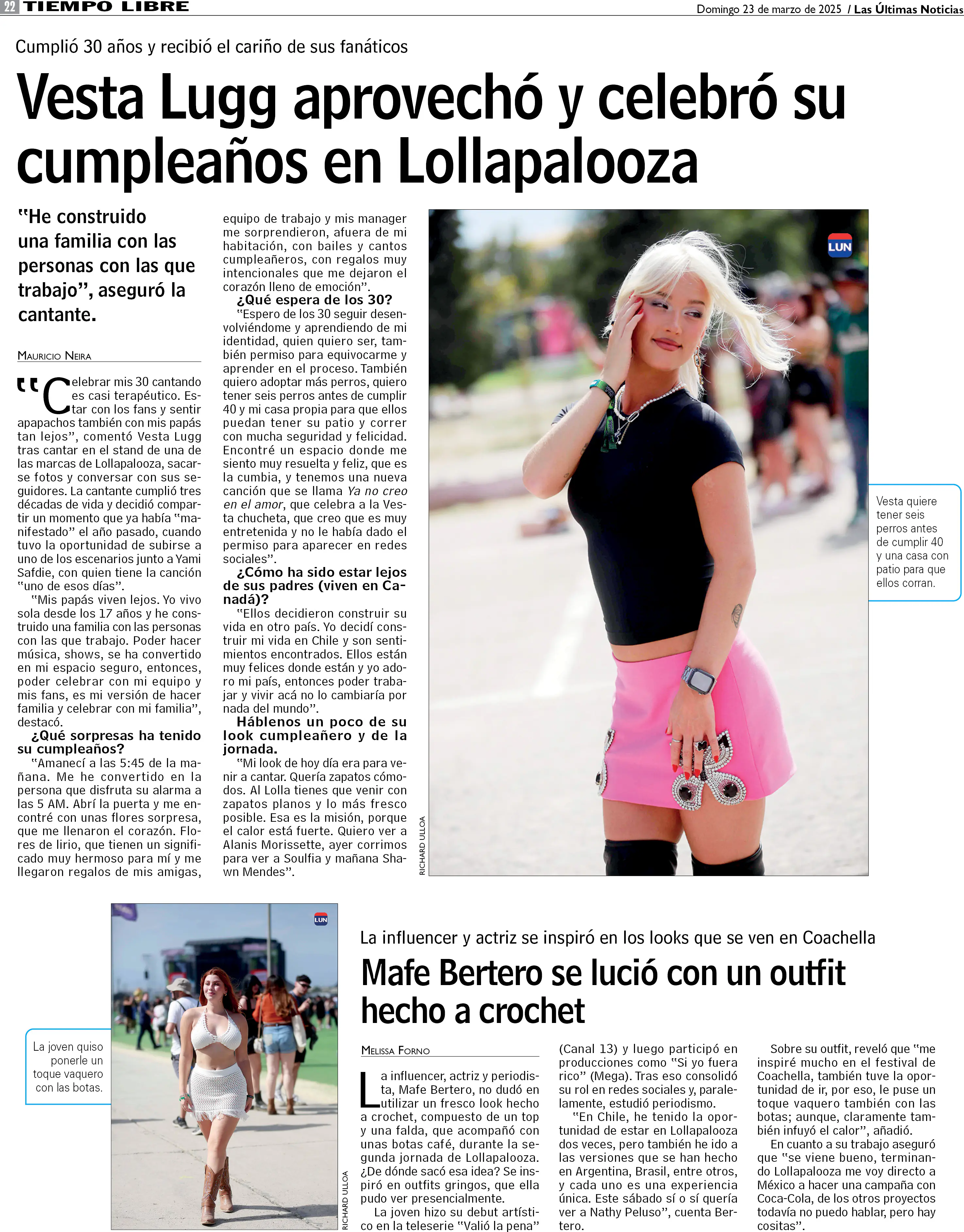 Mafe Bertero se lució con un outfit hecho a crochet - www.lun.com